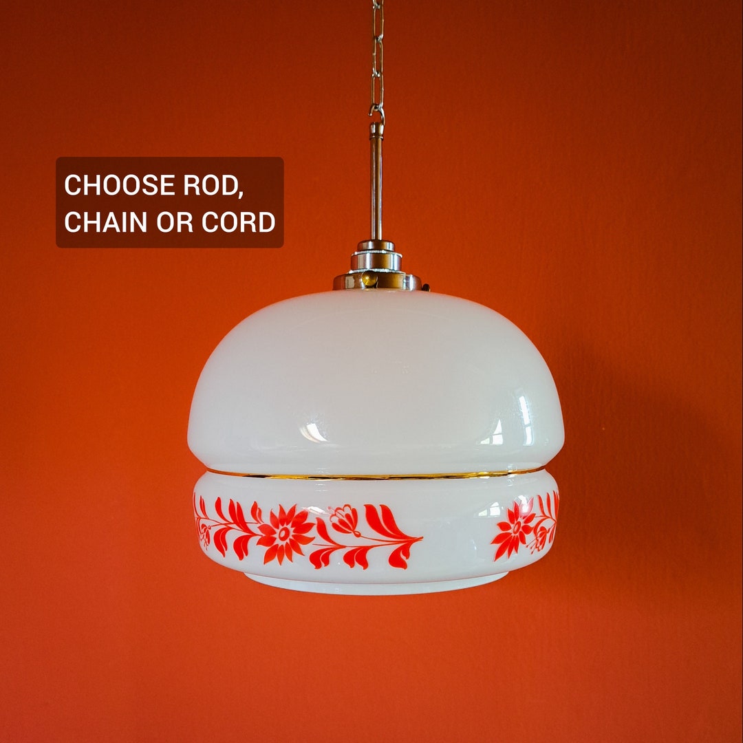 Flower Pendant Light Vintage Floral Light Flower Glass - Etsy