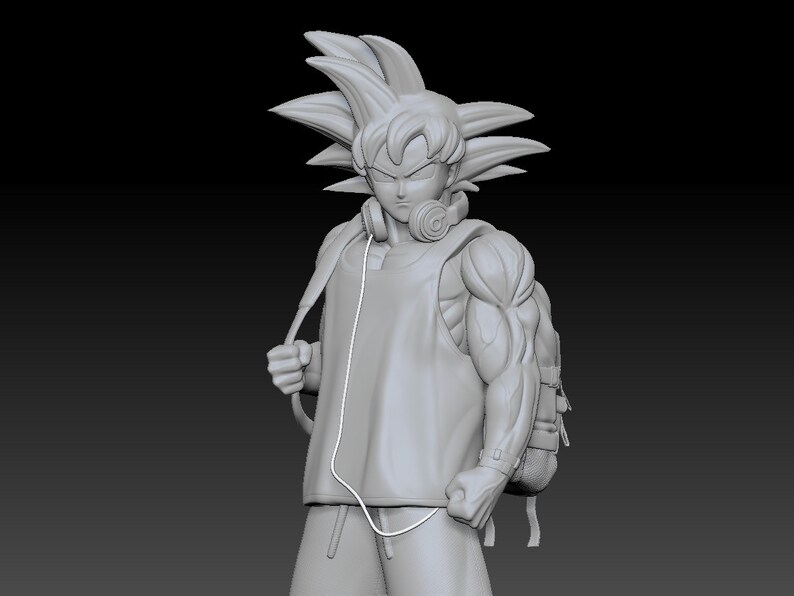 Cartoon Street-fashion Goku Digital STL File/anime Inspired 3D Model ...