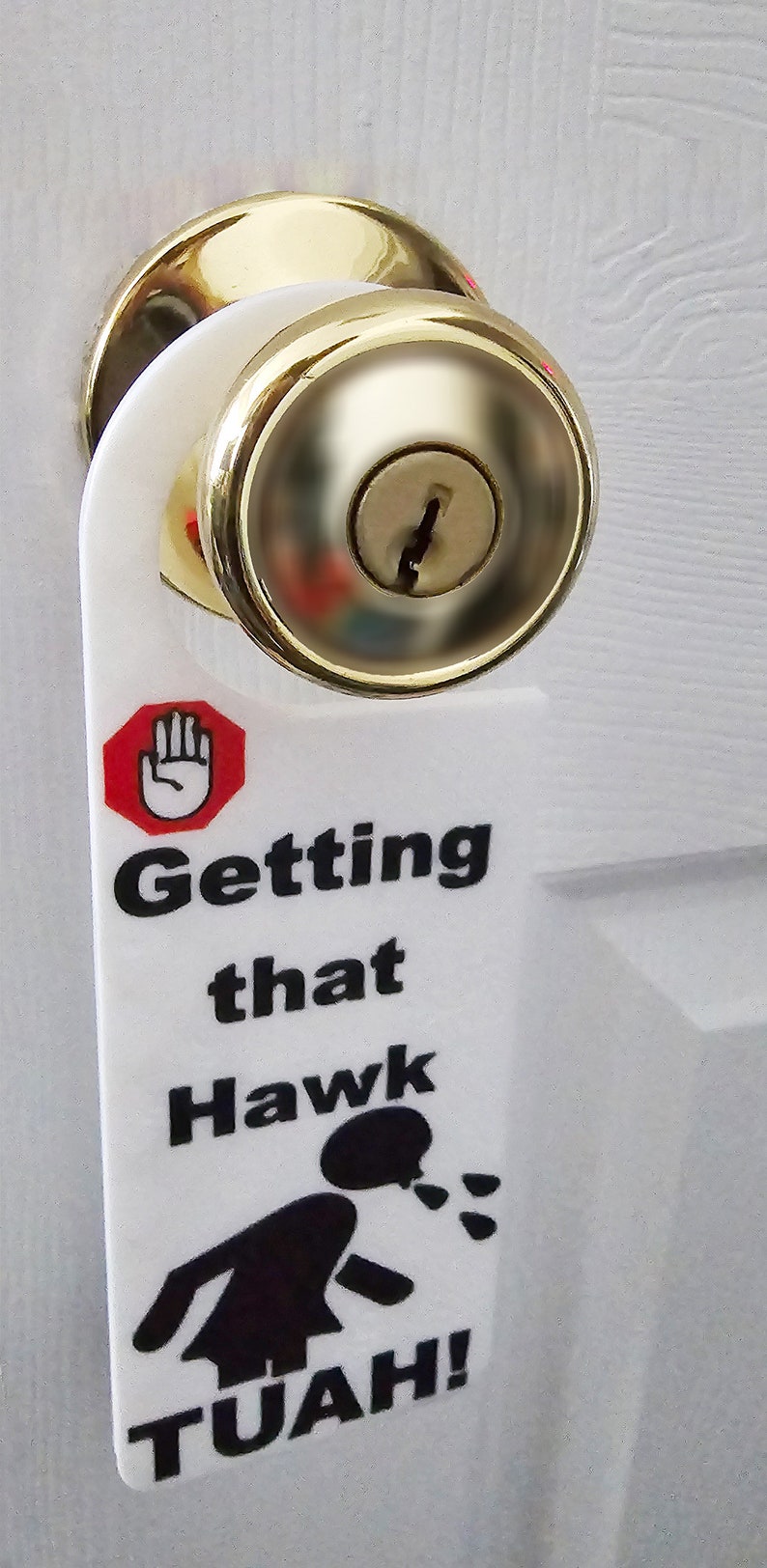 3D Printed 'getting That Hawk Tuah' Door Hanger | Unique Custom Door ...