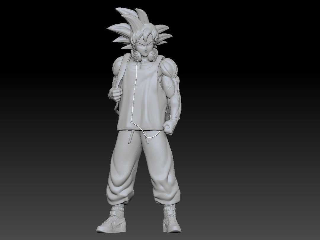 Cartoon Street-fashion Goku Digital STL File/anime Inspired 3D Model ...