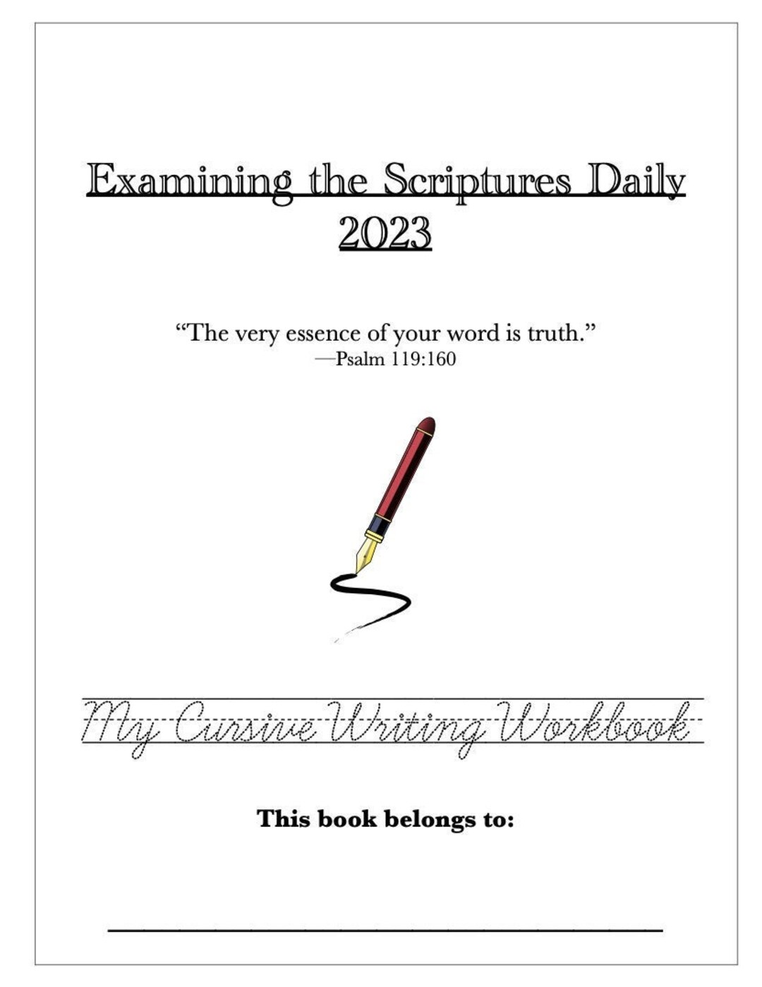 JW Daily Text 2023 Cursive Writing Practice Workbook - Etsy