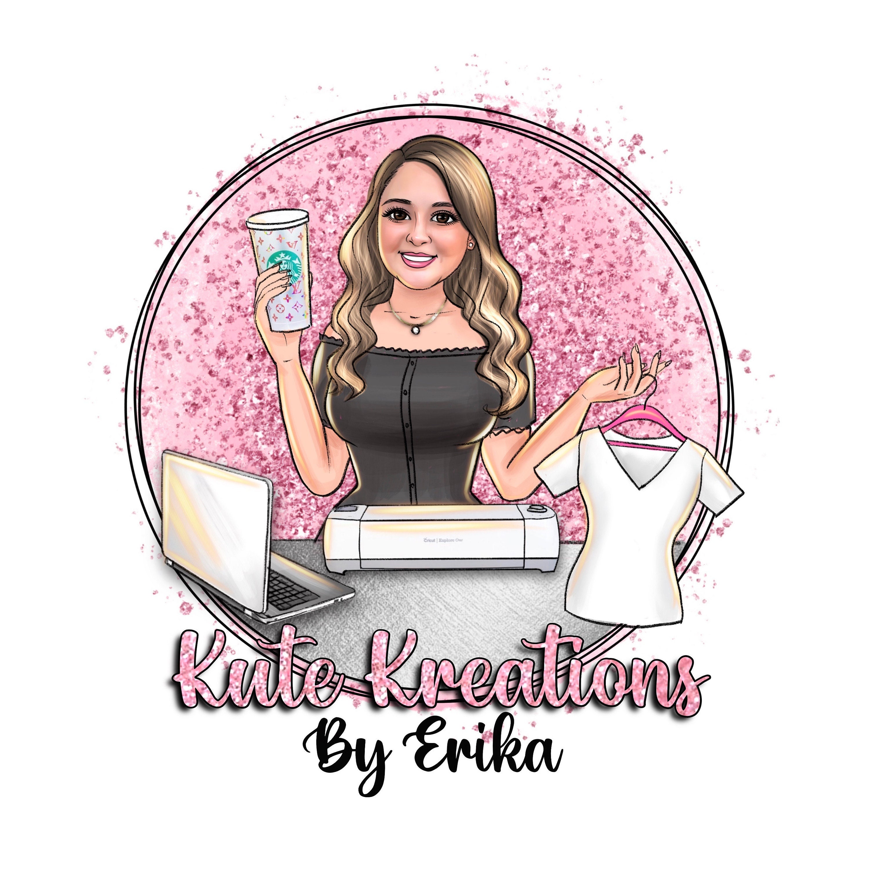 Crafter Logo Design Cartoon Logo Cartoon Portrait Tumbler - Etsy Canada