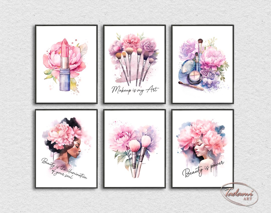 Peony Makeup Poster Set, Beauty Salon Decor (digital Download) - Etsy