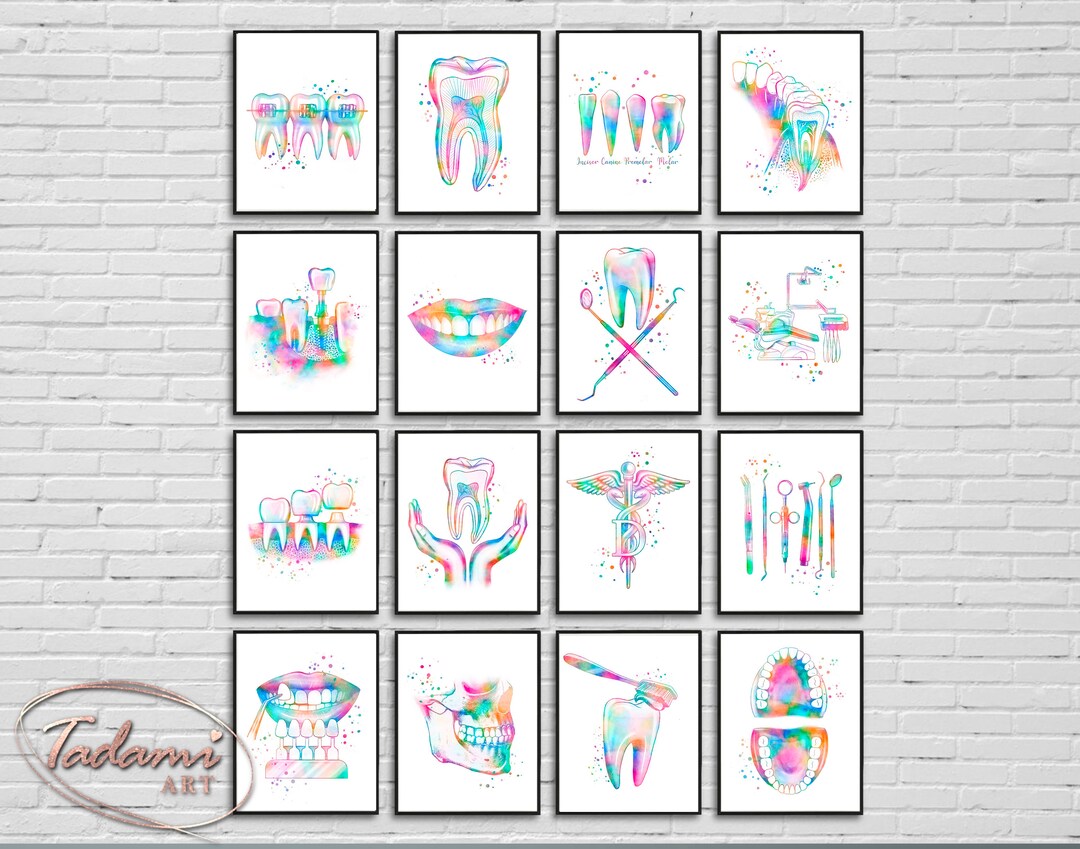 Dental Artwork, Dentist Room Poster, Tooth Anatomy Print, Dentist Gift ...