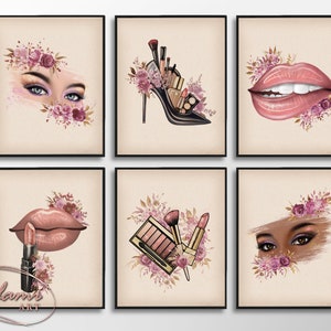 6 Makeup Artwork Beauty Poster Makeup Artist Gift Aesthetician Art ...