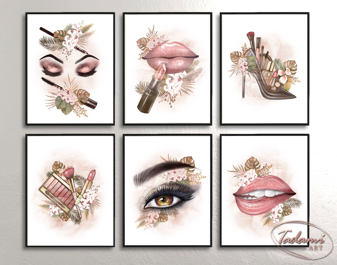 Beauty Salon Decor, Boho Makeup Poster, Cosmetics Wall Art, Makeup ...