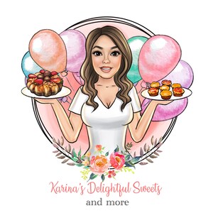 Cartoon Logo Portrait Event Specialist Avatar Balloons Business Logo ...