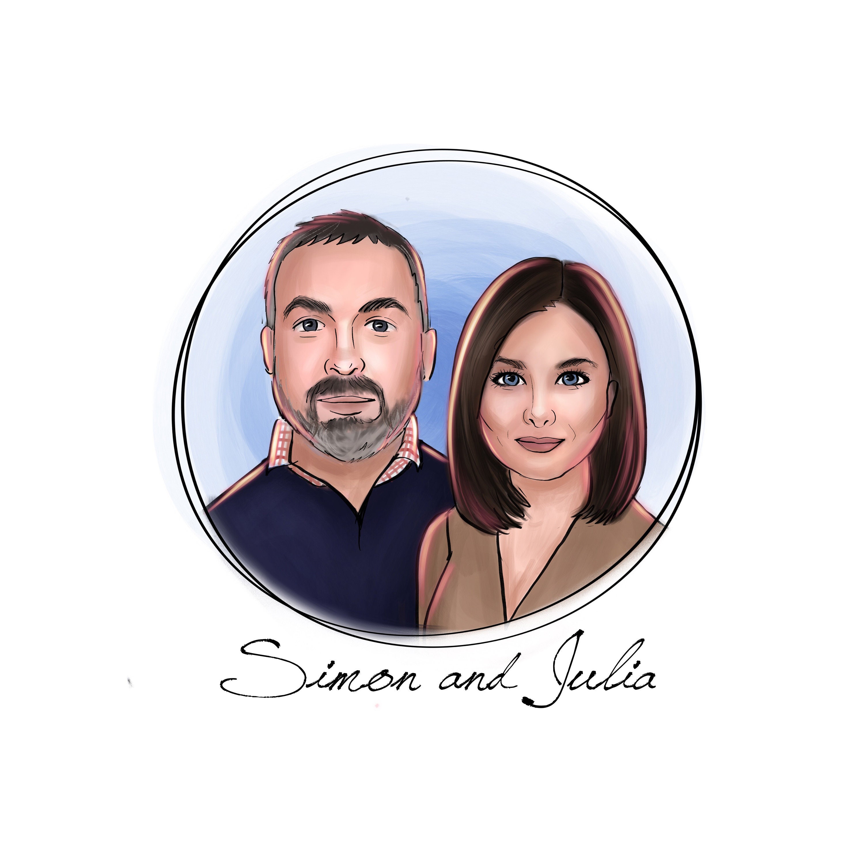 Digital Cartoon Portrait Custom Social Media Logo Cartoon - Etsy
