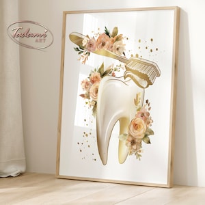 Dental Anatomy Art, Dental Clinic Decor, Mouth Hygiene Art, Dental ...
