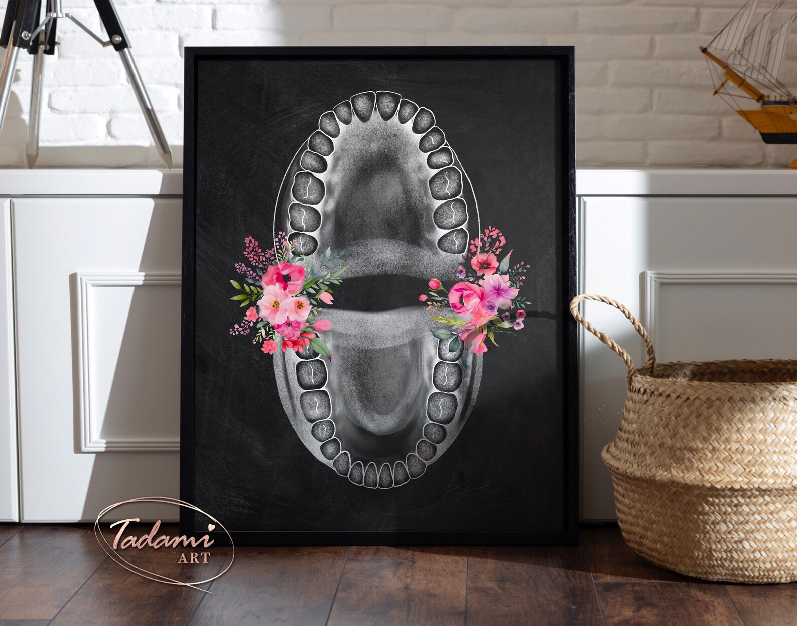 Tooth Anatomy Chalkboard Art Prints, Dentist Office Decor (digital ...