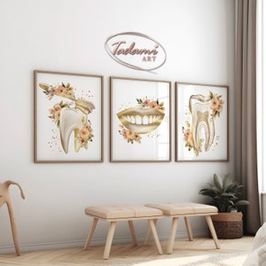 Tooth Health Poster, Dental Clinic Decor, Dentist Gift, Healthy Smile ...