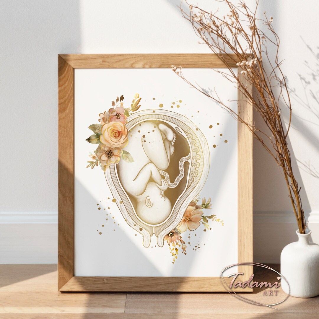OBGYN Wall Art, Pregnancy Anatomy Art, Gynecology Poster, Fetus in Womb ...