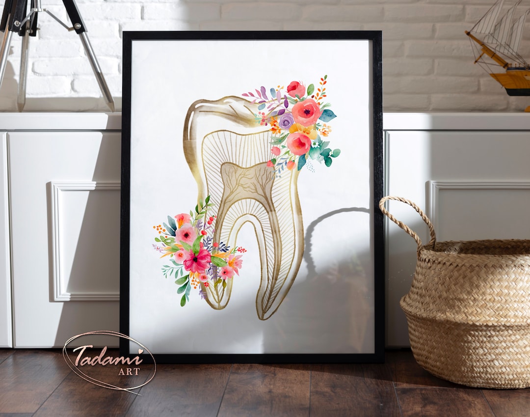 Tooth Anatomy Art, Dental Clinic Decor, Dentist Gift, Dentistry Poster ...