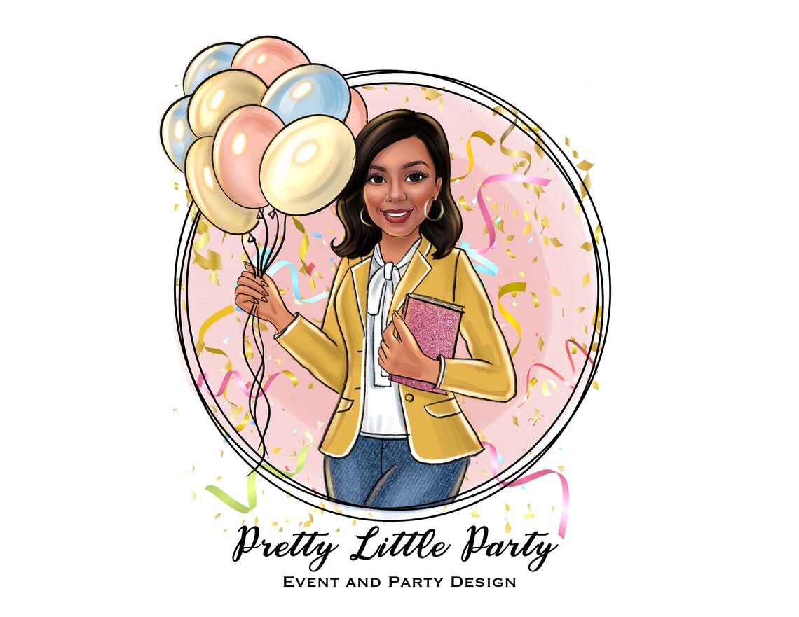 Cartoon Logo Portrait Event Specialist Avatar Balloons | Etsy