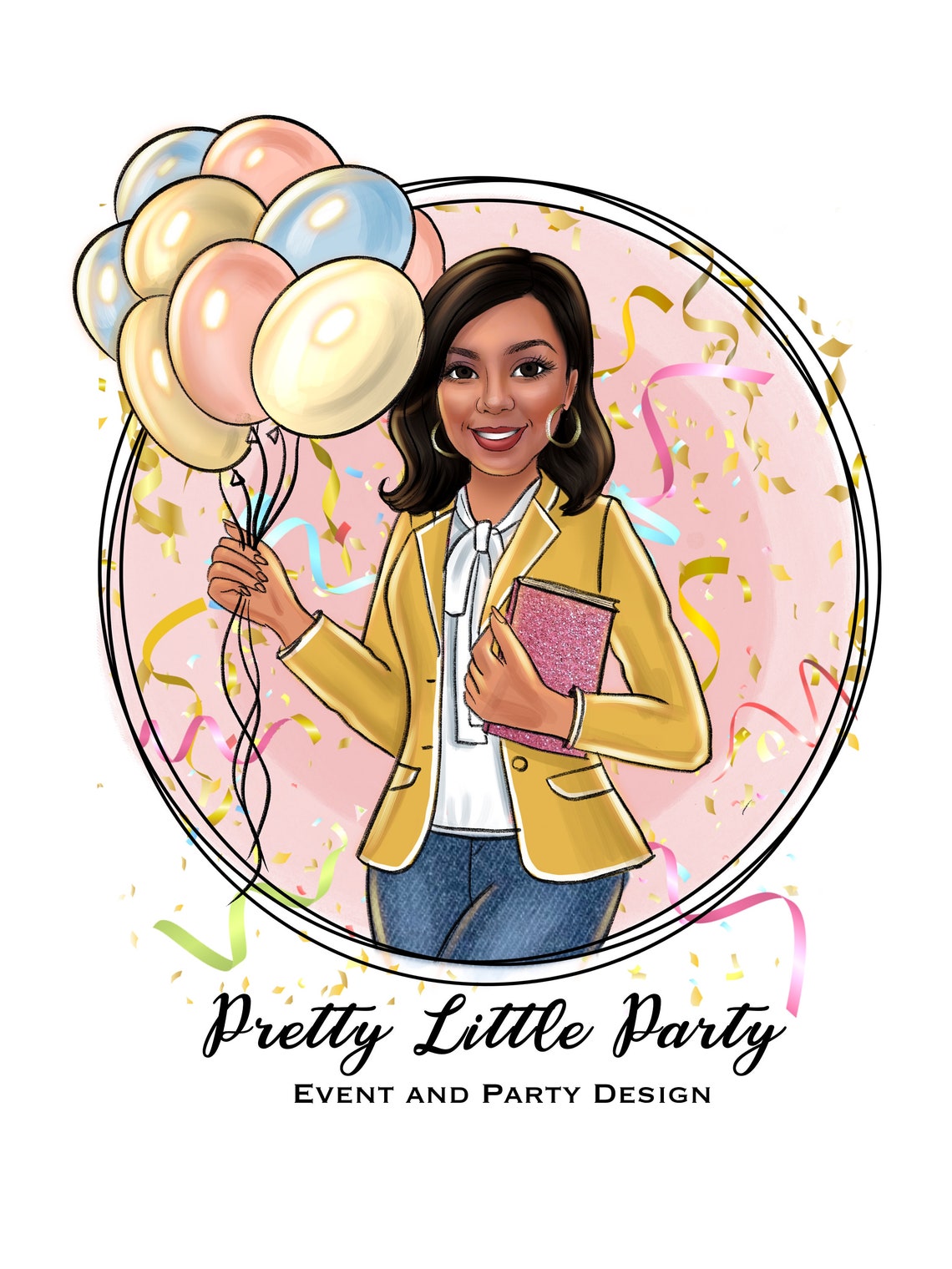 Cartoon Logo Portrait Event Specialist Avatar Balloons | Etsy