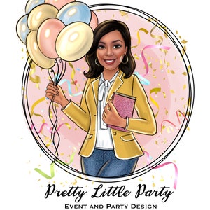 Cartoon Logo Portrait Event Specialist Avatar Balloons Business Logo ...