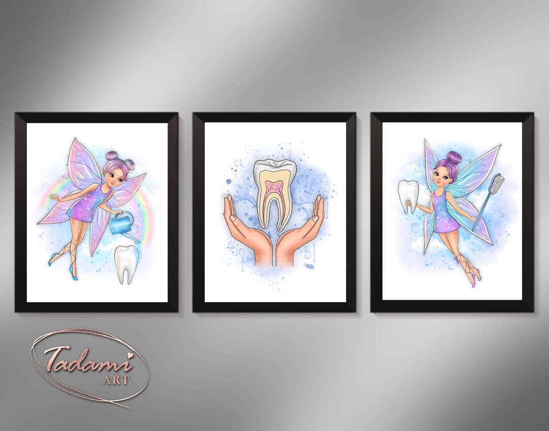 Dentist Gift Tooth Fairy Art Dental Care Poster Tooth Anatomy Medical ...