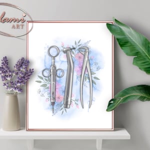 Surgeon Dentist Instruments Poster Instant Download Dentist Tools Print ...