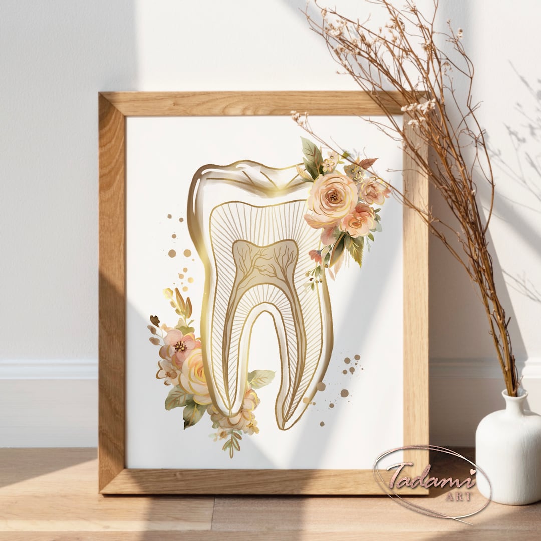 Dental Artwork, Tooth Anatomy Poster, Dentist Gift, Dental Clinic Decor ...