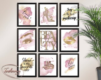Beauty Salon Decor, Beauty Poster, Real Foil Print, Beauty Quotes ...