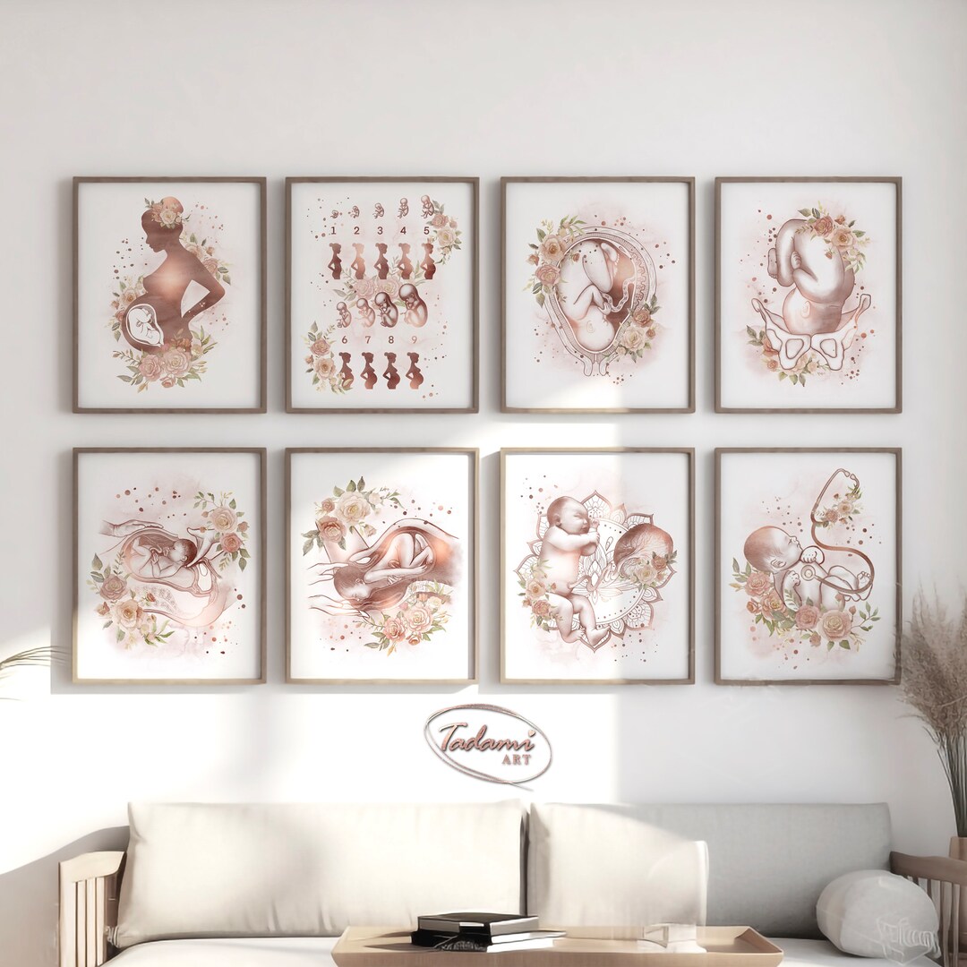 Obstetrics Wall Art Gynecology Poster Pregnant Anatomy Art Birth