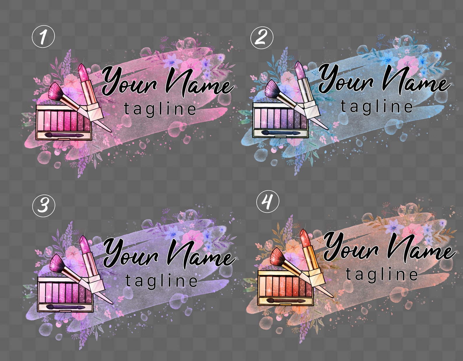 Makeup Logo Premade Logo Design Makeup Artist Badge Watercolor - Etsy