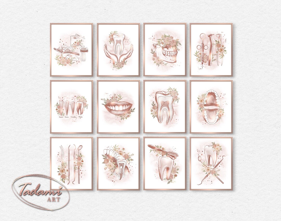 Dental Poster, Tooth Anatomy Art, Dentist Gift, Stomatology Art, Dental ...