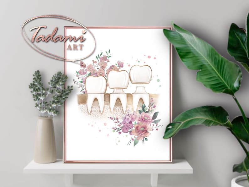 20 Dental Art Watercolor Tooth Anatomy Poster Dentist Gift - Etsy