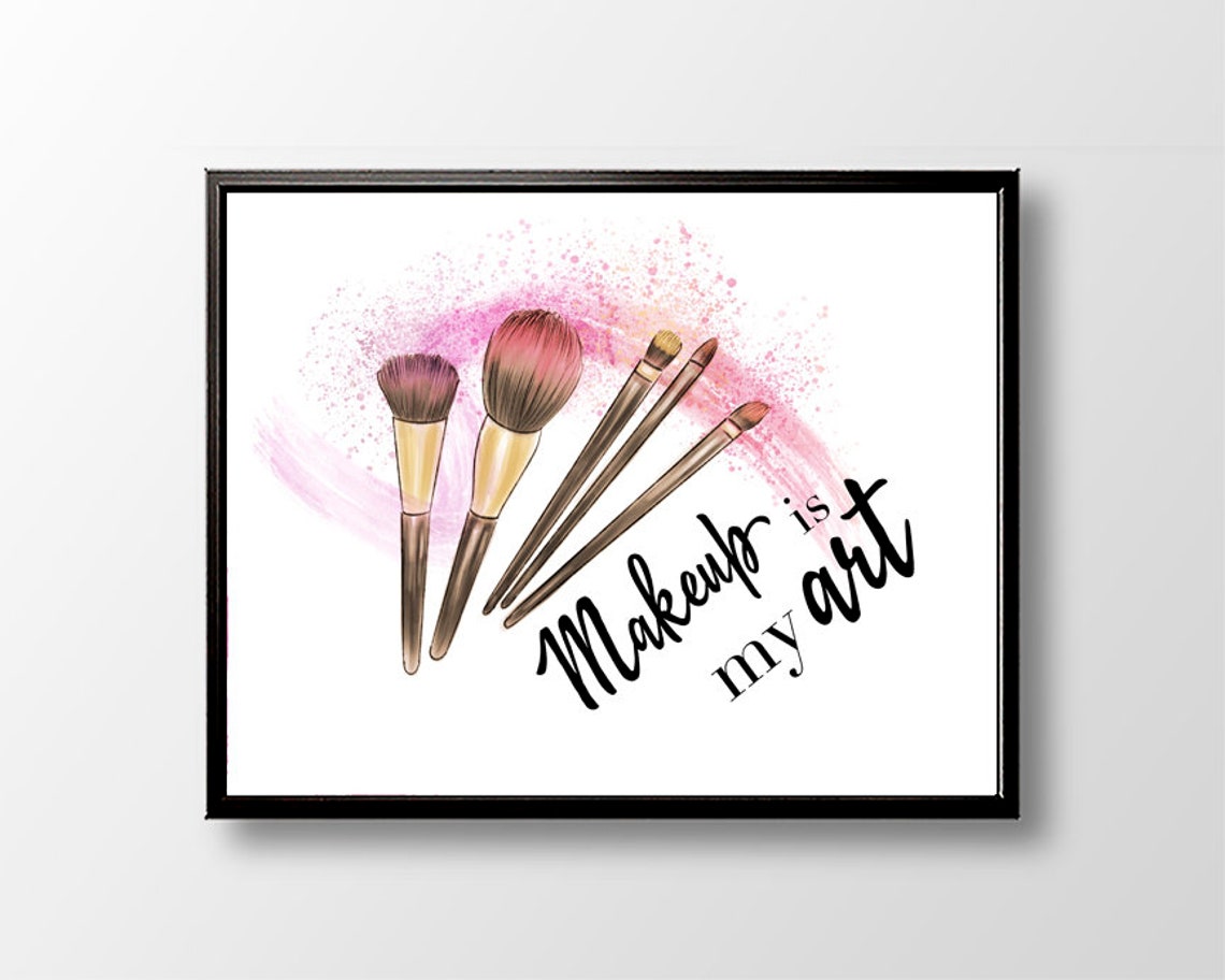 Makeup Art Set 5 Vanity Drawing Lipstick Wall Decor Cosmetic - Etsy