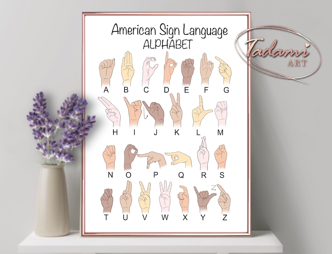 American Sign Language Alphabet Skin Tone Download Sign Language Poster ...
