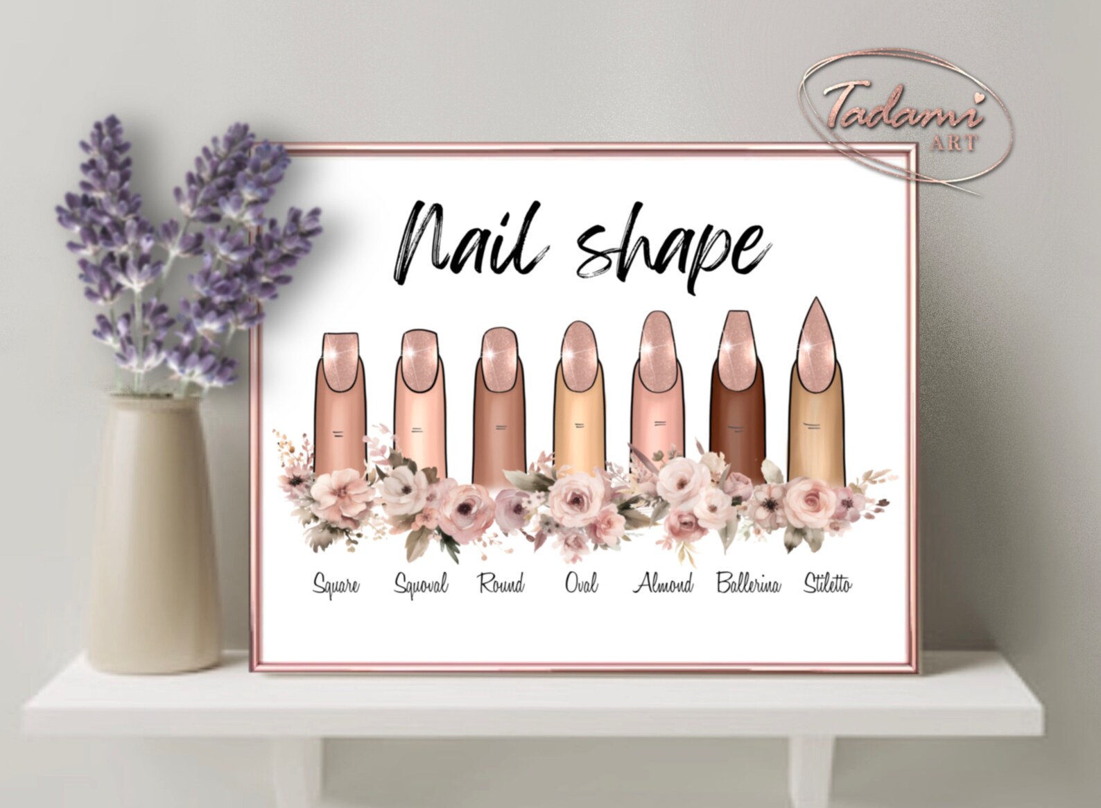 Nails Salon Decor Nail Shape Poster Nails Wall Art Manicure - Etsy