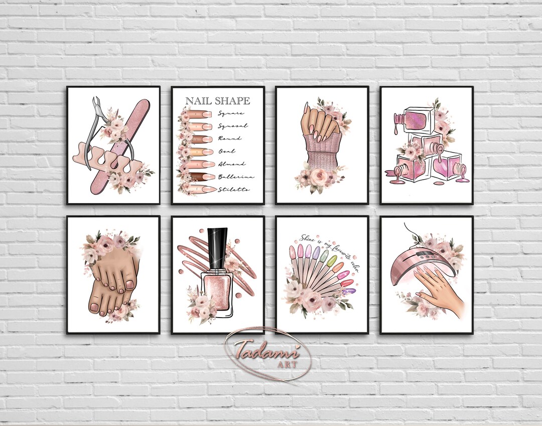Nails Salon Decor, Nails Printable Art, Manicure Poster, Nails Wall Art ...