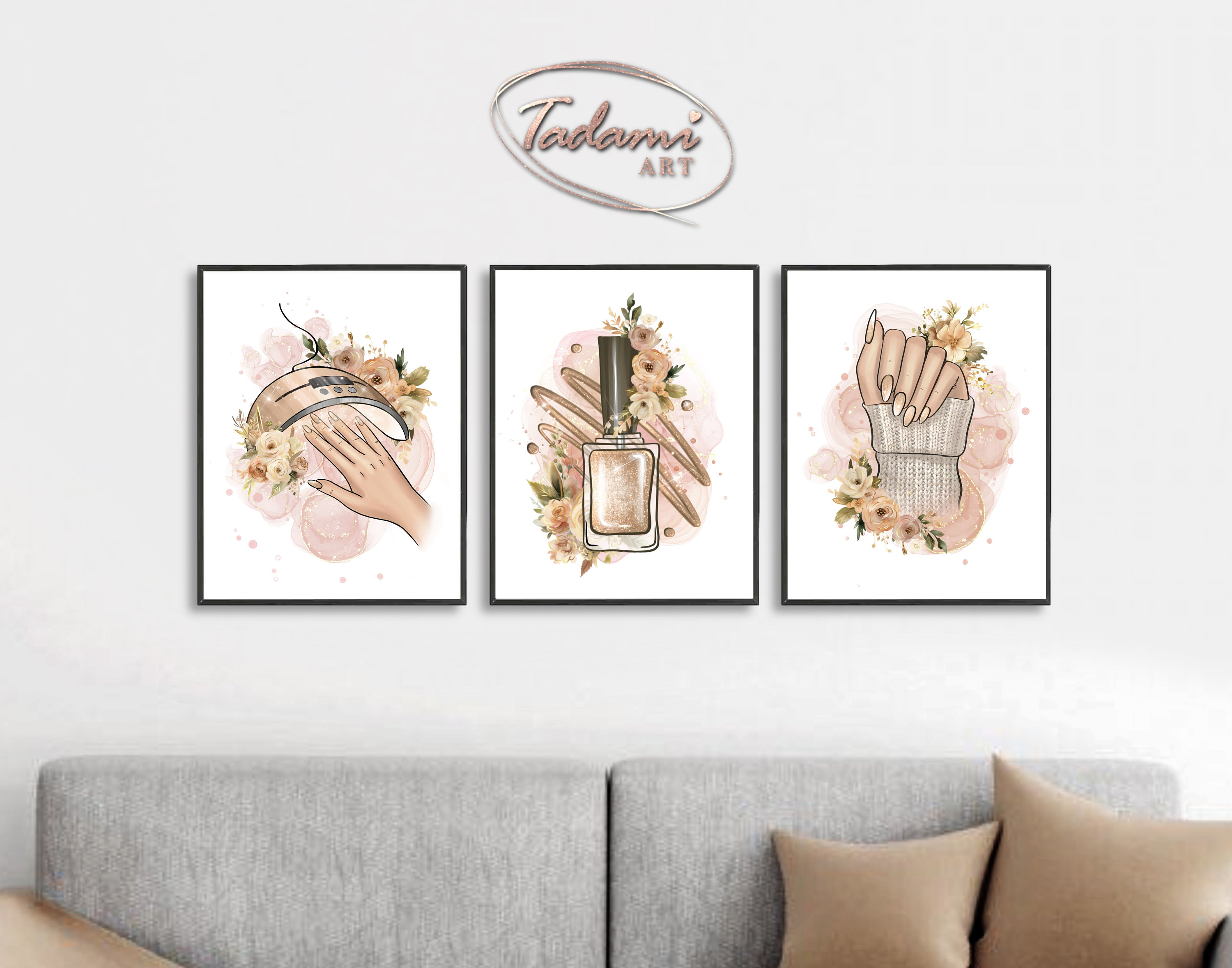 Floral Nails Salon Art Print, Manicure Decor (digital Download) - Etsy