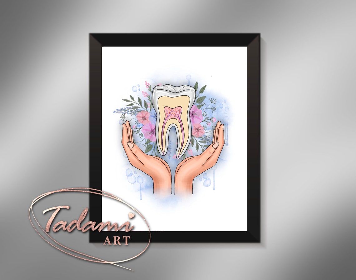 Tooth Anatomy Art Dentist Gift Dental Clinic Decor Dental - Etsy