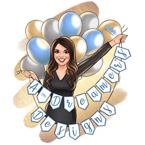 Cartoon Logo Portrait Event Specialist Avatar Balloons Business Logo ...