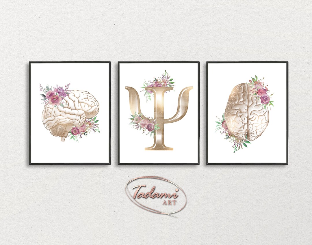 Psychiatrist Wall Art, Psi Symbol Print, Brain Anatomy Art, Neurology ...