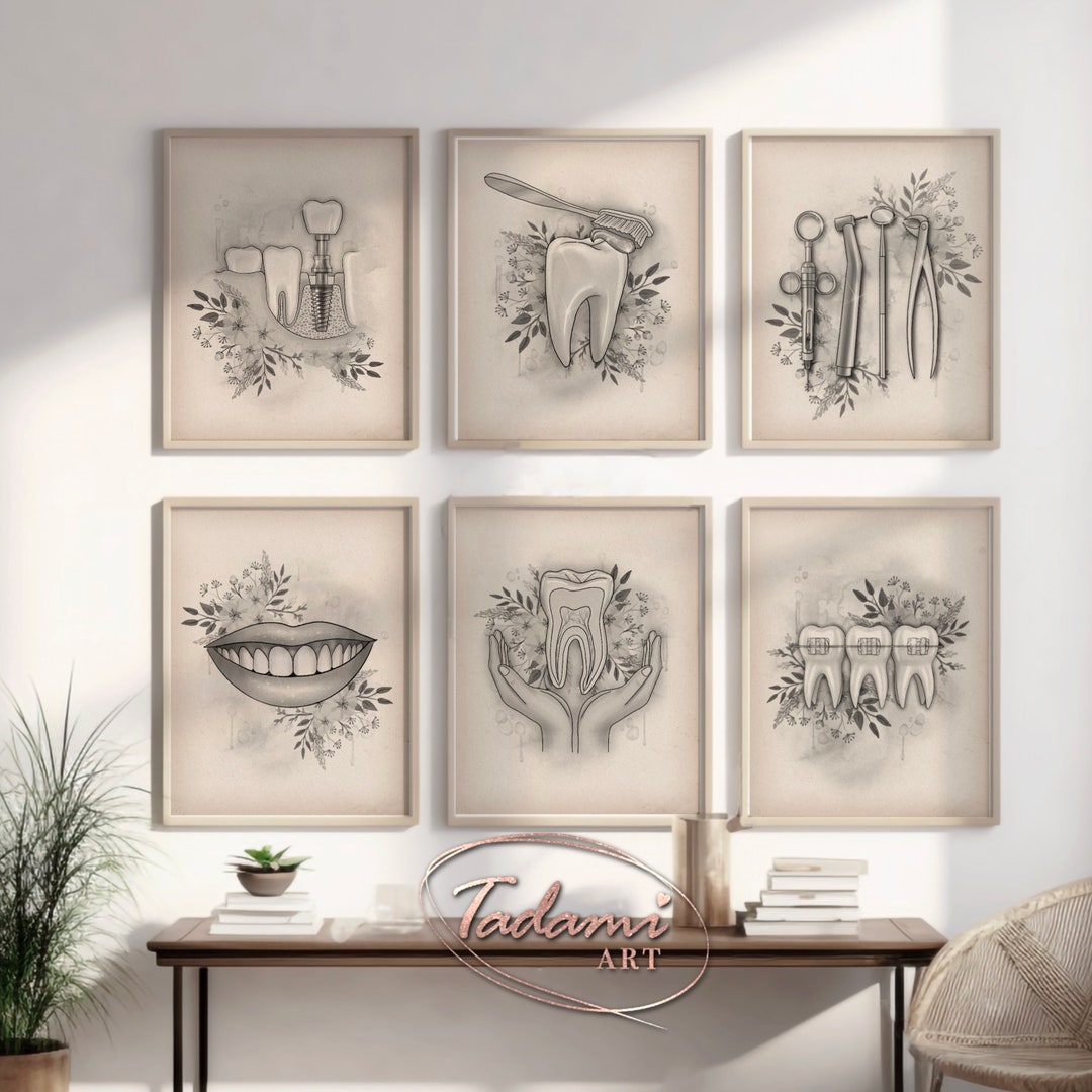 Vintage Dental Art, Dental Clinic Decor, Dentist Gift, Dentistry Poster ...