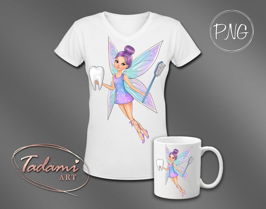 Cute Tooth Fairy Cleaning and Brushing Tooth Clipart, Fairy PNG Clip ...