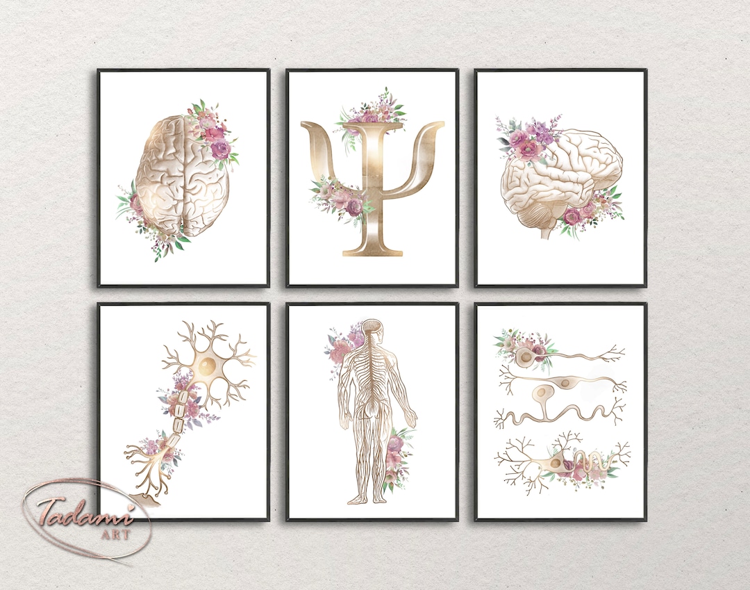 Psychiatric Wall Art, Brain Anatomy Art, Psi Symbol Print, Neurologist ...