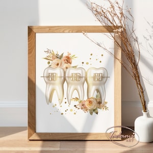 Braces Poster, Dental Wall Art, Dental Health Poster, Dental Clinic ...