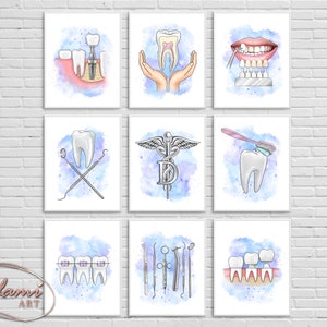 Dental Poster 9 Tooth Artwork Dental Care Print Dentist Gift Tooth ...