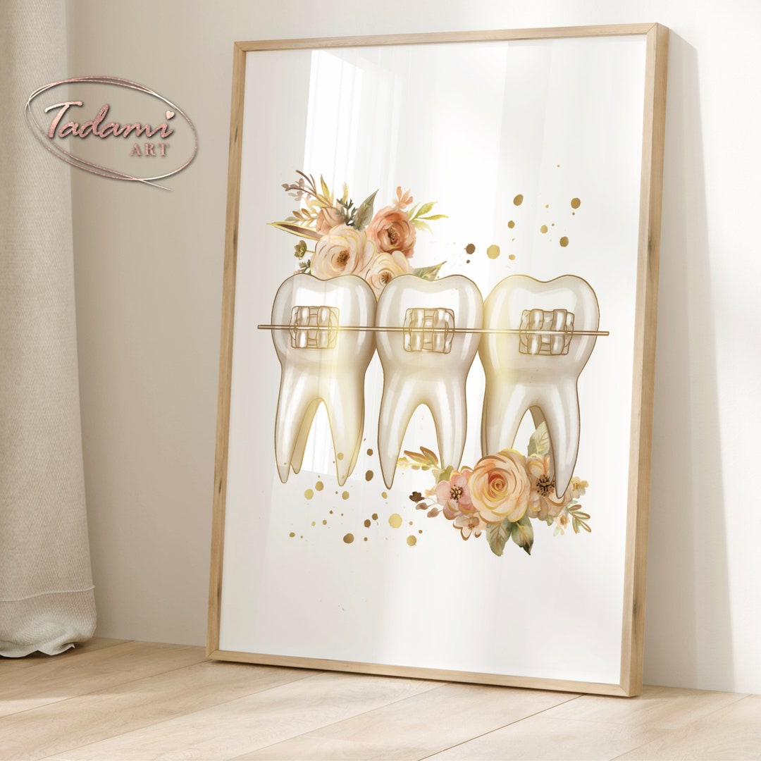 Braces Poster, Dental Wall Art, Dental Health Poster, Dental Clinic ...