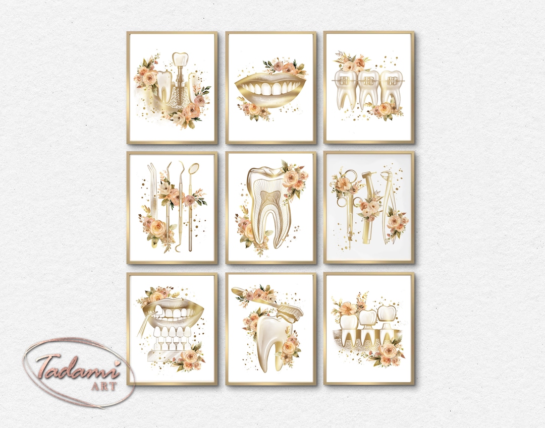 9 Dental Wall Art, Dentist Gift, Dental Clinic Decor, Orthodontist Gift ...