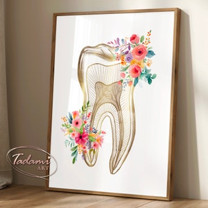 Dental Poster, Dentist Gift, Teeth Anatomy Print, Stomatology Art ...