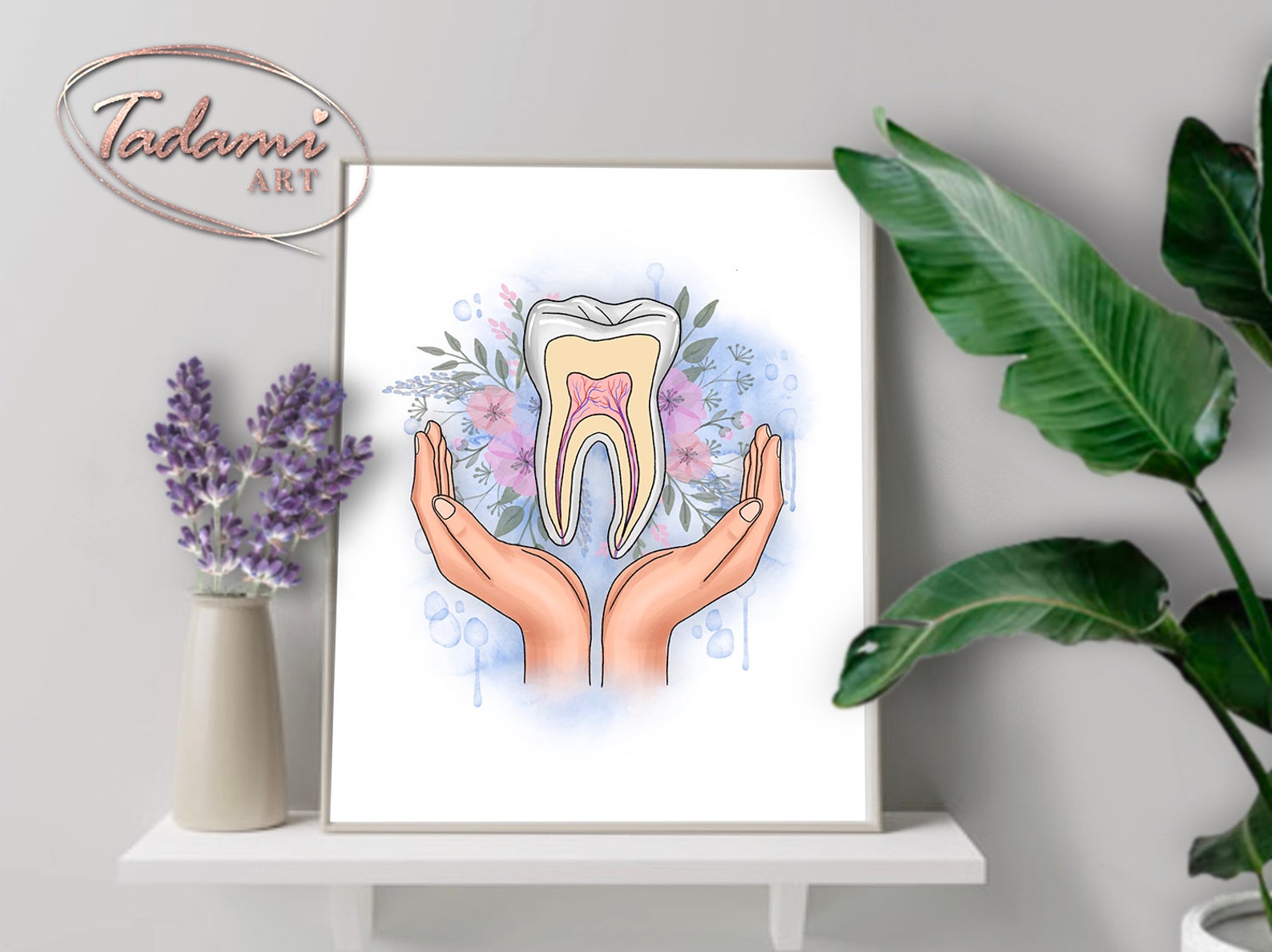 Tooth Anatomy Art Dentist Gift Dental Clinic Decor Dental - Etsy