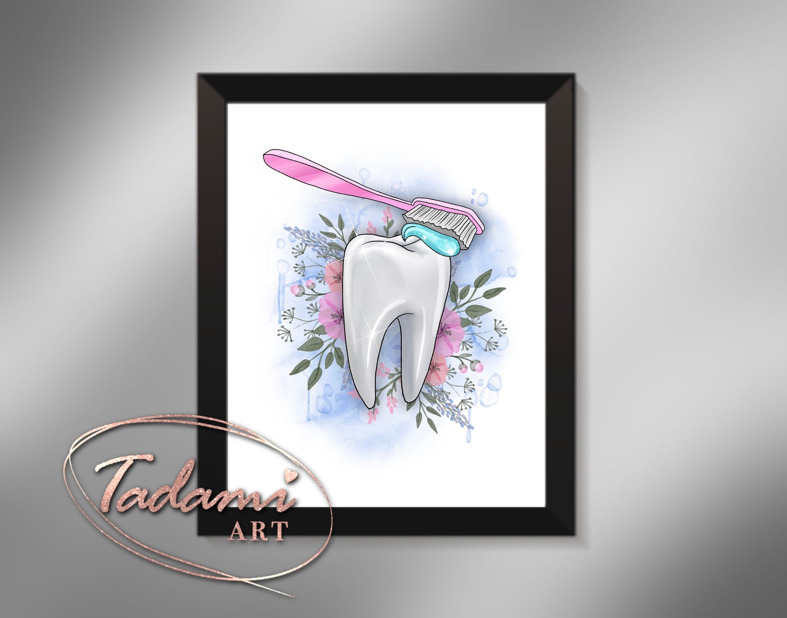 Tooth Brushing Art Dental Care Poster Dentistry Art Dentist | Etsy