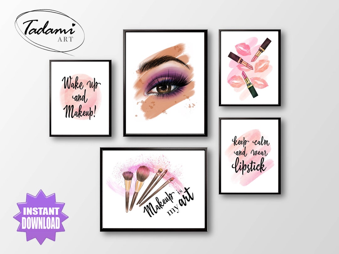 Makeup Print Set, Cosmetic Art, Fashion Wall Decor (digital Download ...