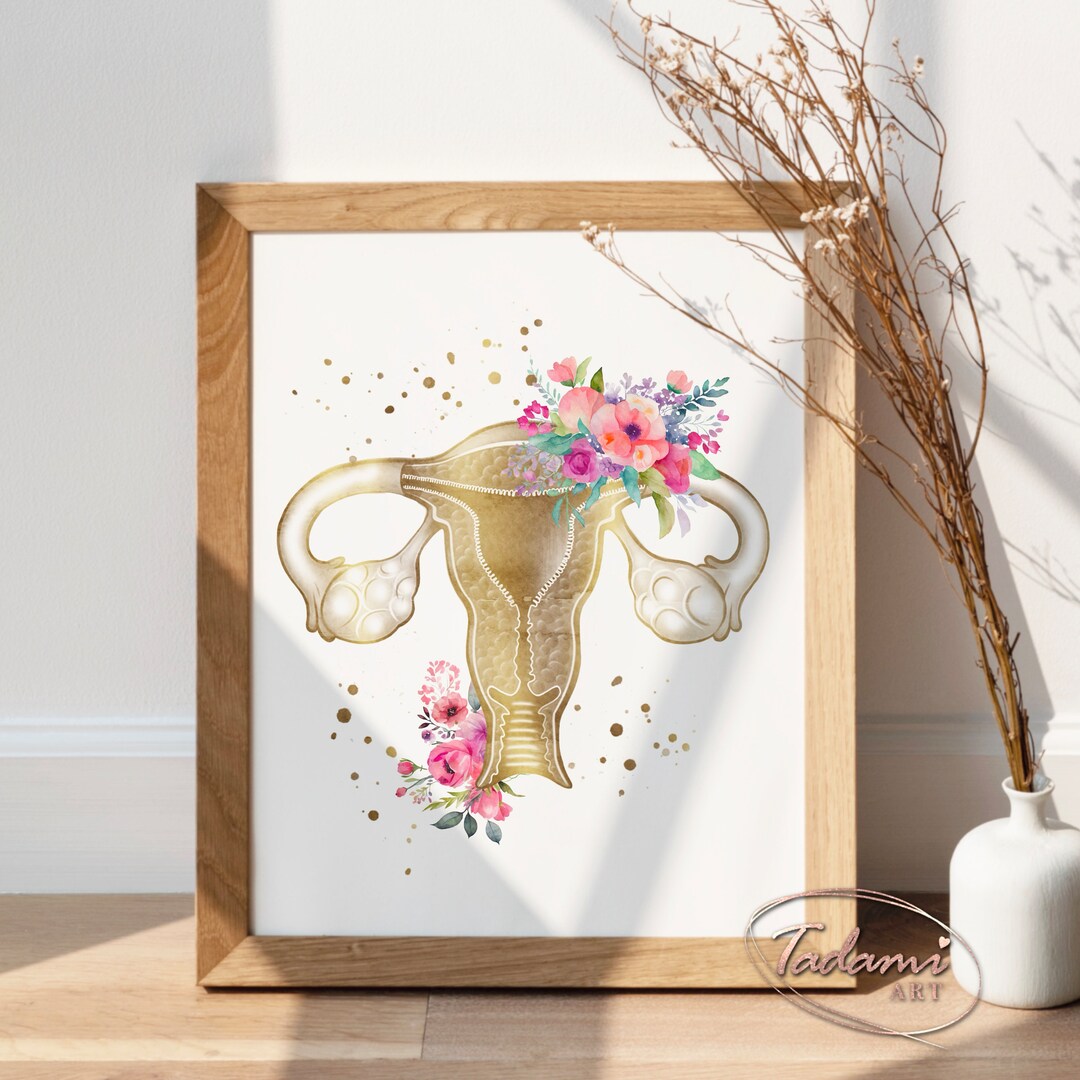 Gynecology Art Female Anatomy Uterus Poster Obgyn Wall Art Midwife