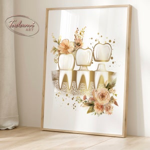 Dental Wall Art, Tooth Anatomy Poster, Dentist Gift, Dental Clinic ...