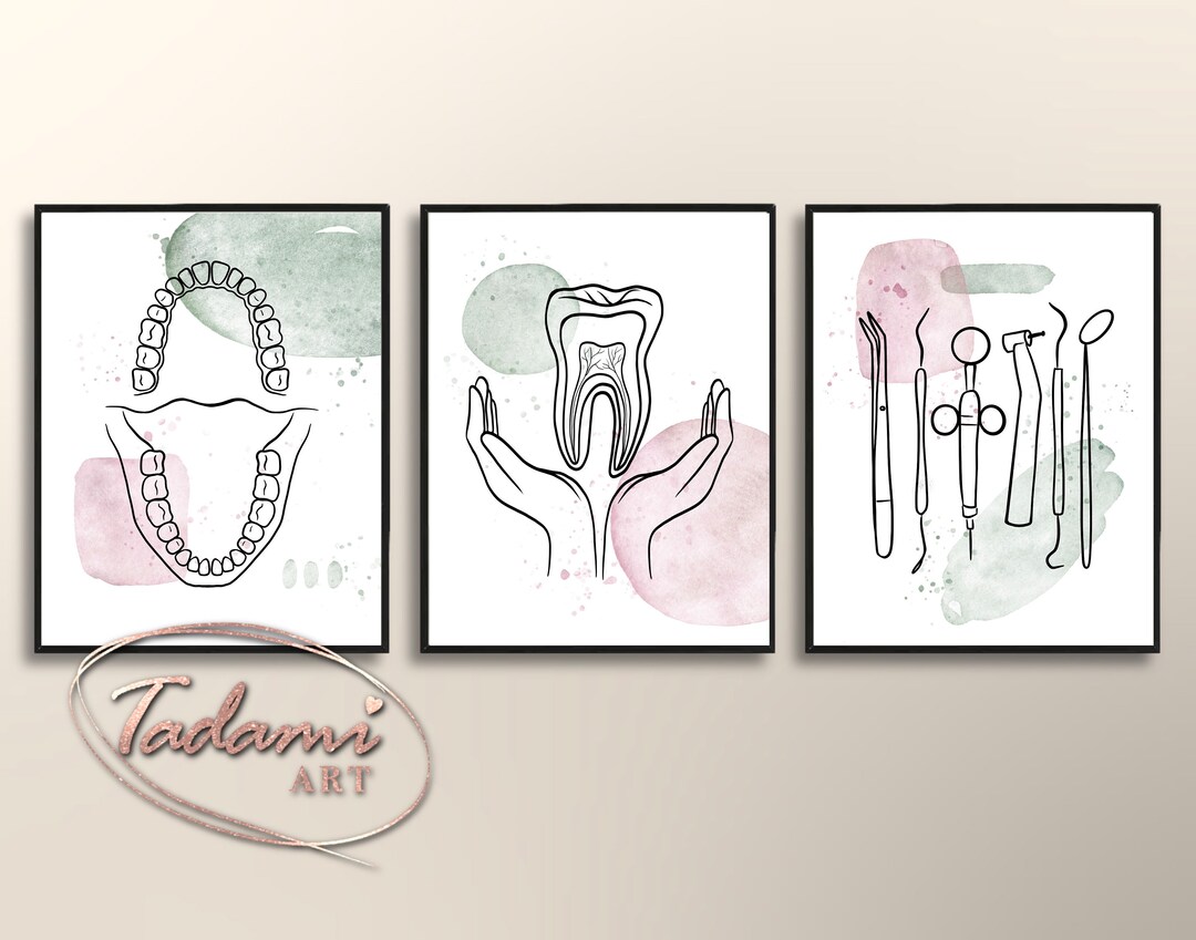 Dental Wall Art, Anatomy Tooth Print, Dentist Gift, Line Dental Art ...